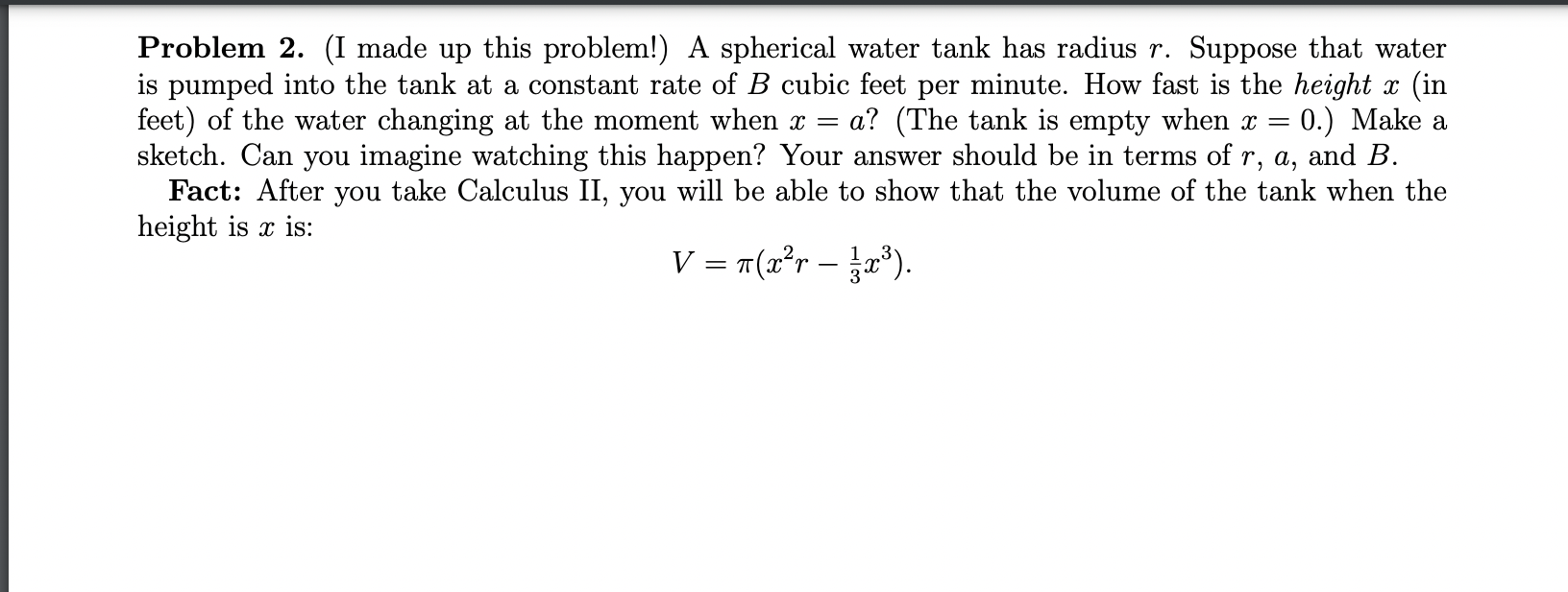Solved Problem 2. (I made up this problem!) A spherical | Chegg.com