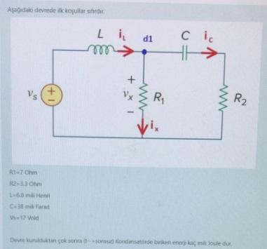 Solved R1=7 ohm R2=3.3 ohm L=6.8 mili Henry C=38 mili | Chegg.com