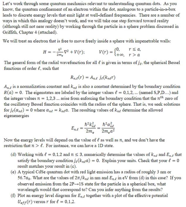Solved Let's work through some quantum mechanics relevant to | Chegg.com