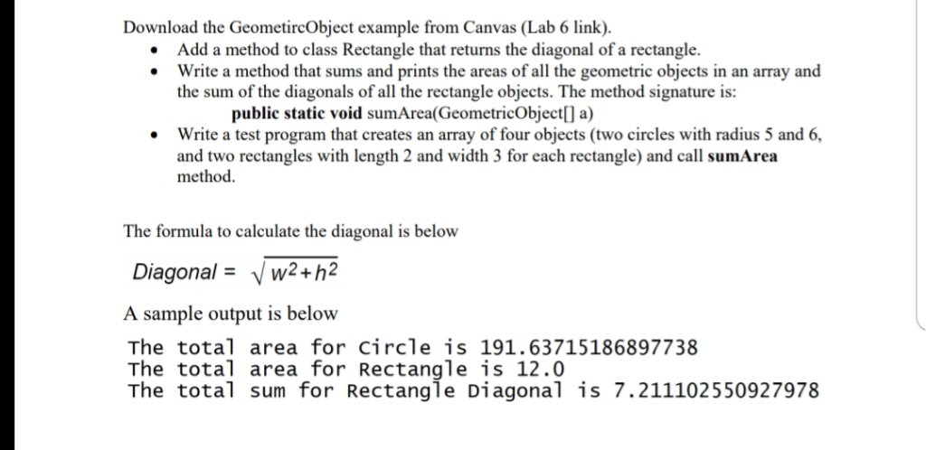 Solved Circle.java: public class Circle extends | Chegg.com