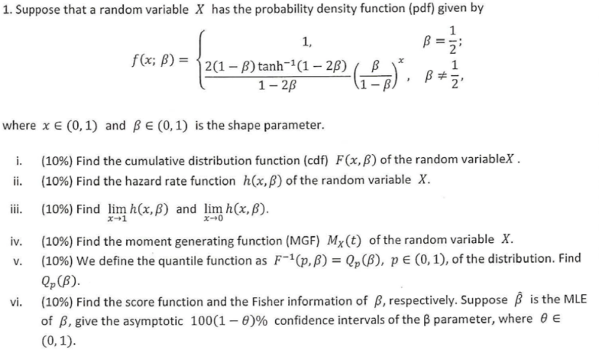 1. Suppose that a random variable X has the | Chegg.com