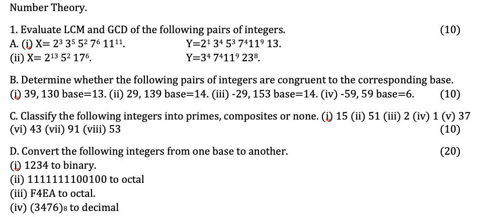 Solved 1. Evaluate LCM and GCD of the following pairs of | Chegg.com