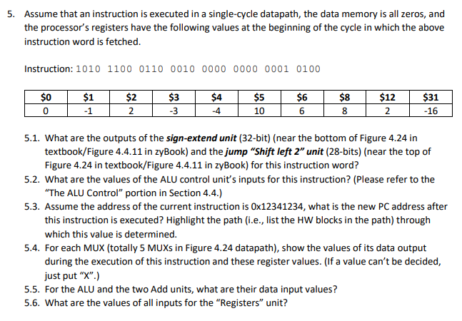 Solved 5. Assume that an instruction is executed in a | Chegg.com