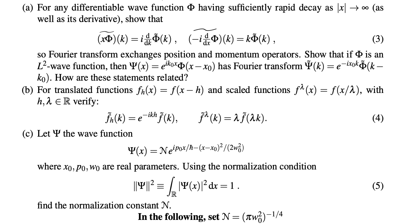 Solved 2.5 Fourier transform and Gaussian wave functions. | Chegg.com