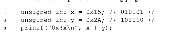 Solved \( \begin{array}{ll}1 & \text { unsigned int } | Chegg.com
