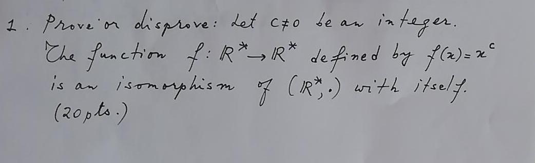 Solved Prove or disprove: Let c =0 be an integer. The | Chegg.com