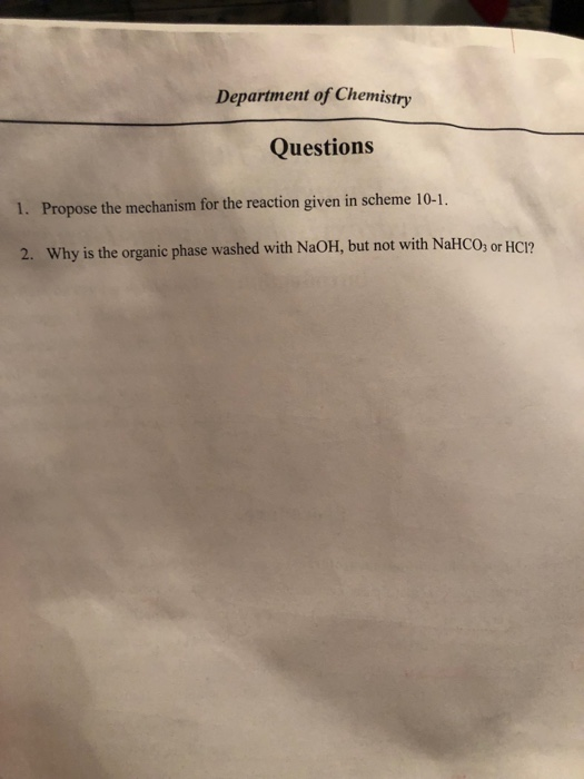 Solved 45 Advanced Synthesis Laboratory Experiment 10. | Chegg.com