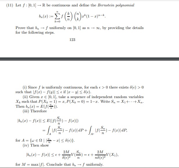 1) Let f:[0,1]→R be continuous and define the | Chegg.com