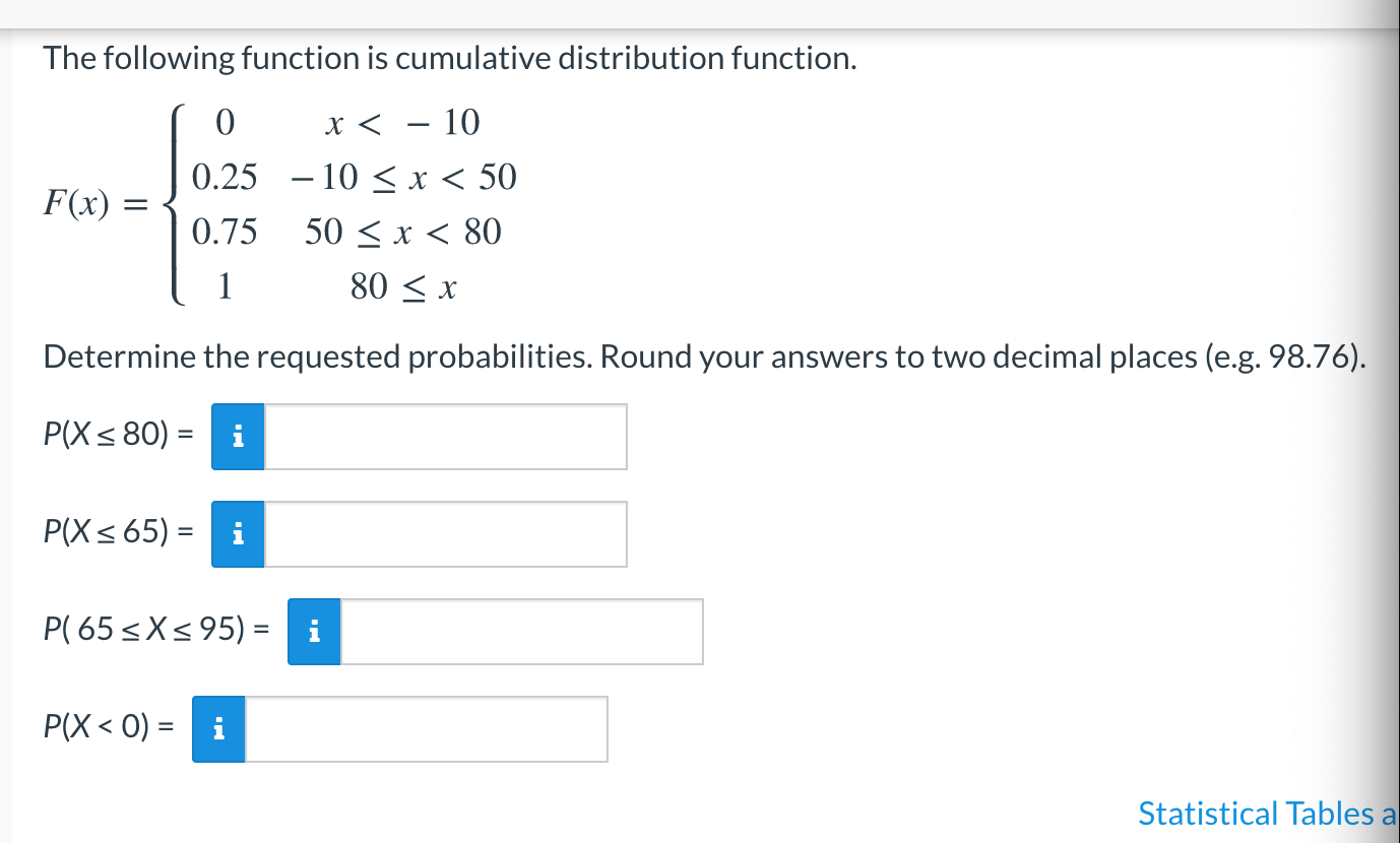 Solved The following function is cumulative distribution | Chegg.com