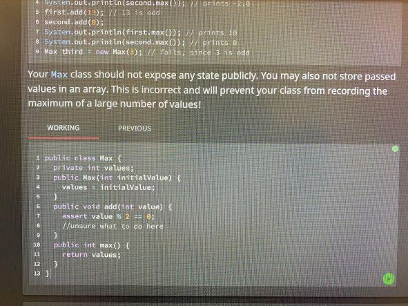 Solved 12 1.1.243java Max Even Int Define a public class | Chegg.com