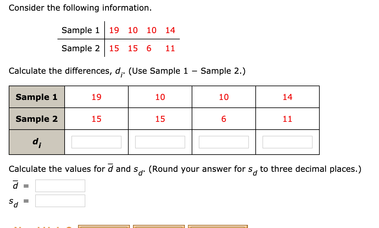 Solved Consider the following information. Sample 1 19 10 10 | Chegg.com