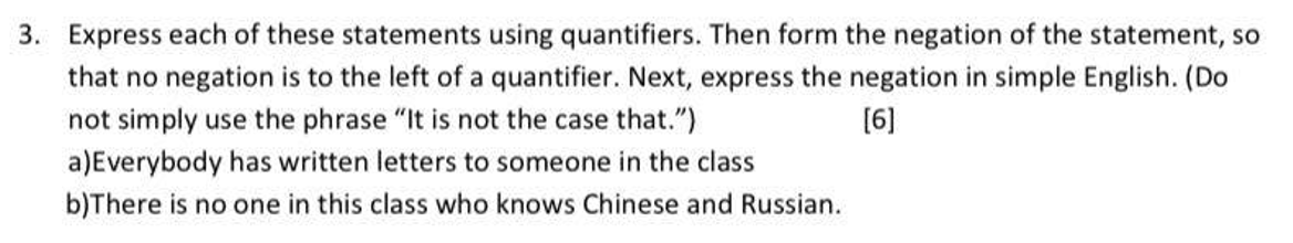 Solved 3. Express each of these statements using | Chegg.com