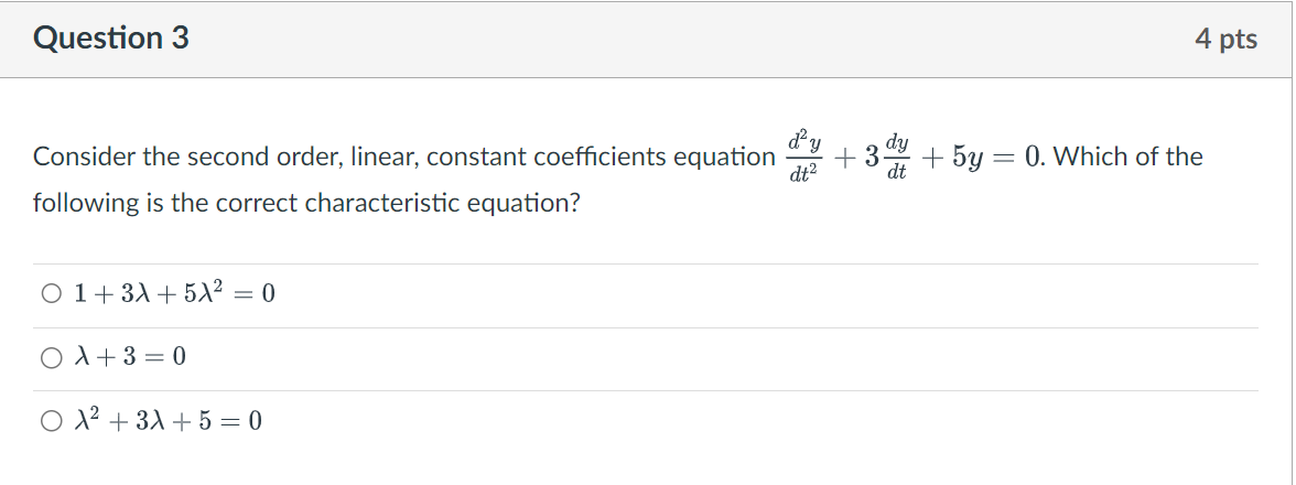 Solved Consider the second order, linear, constant | Chegg.com