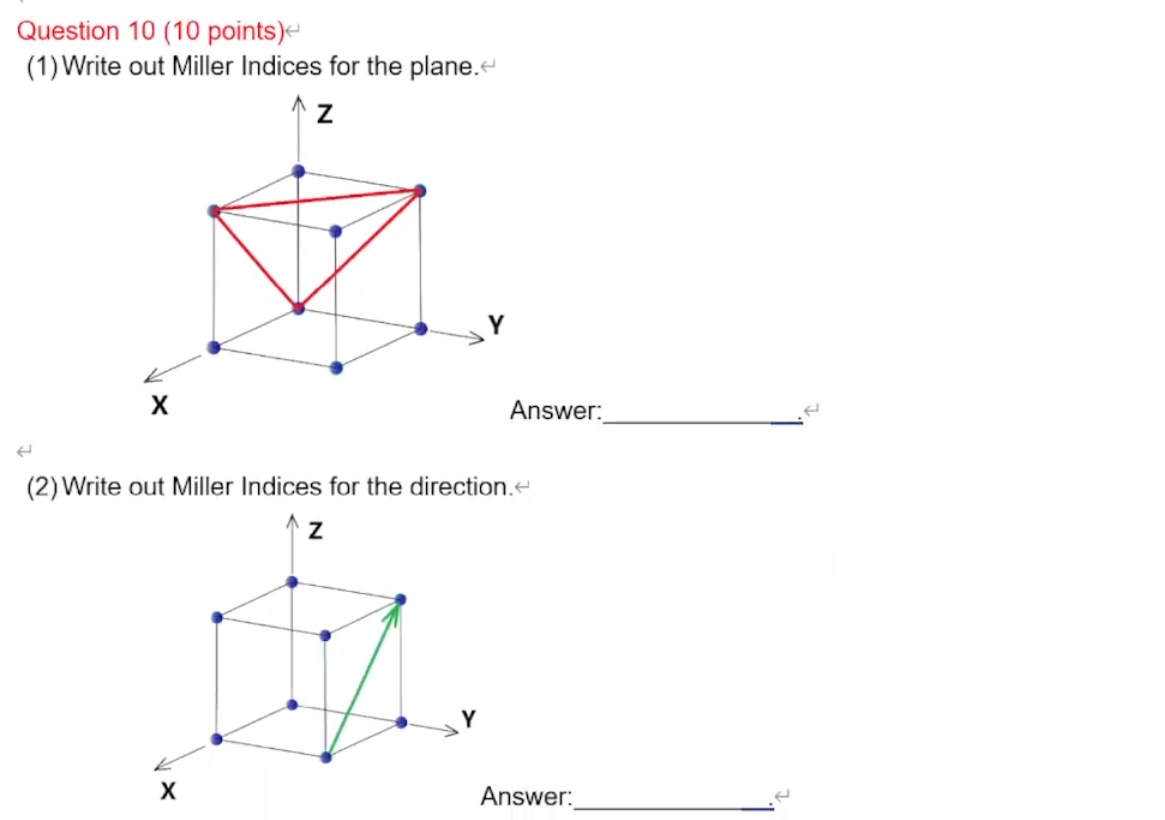 Solved Question 10 (10 ﻿points) (1) ﻿Write out Miller | Chegg.com
