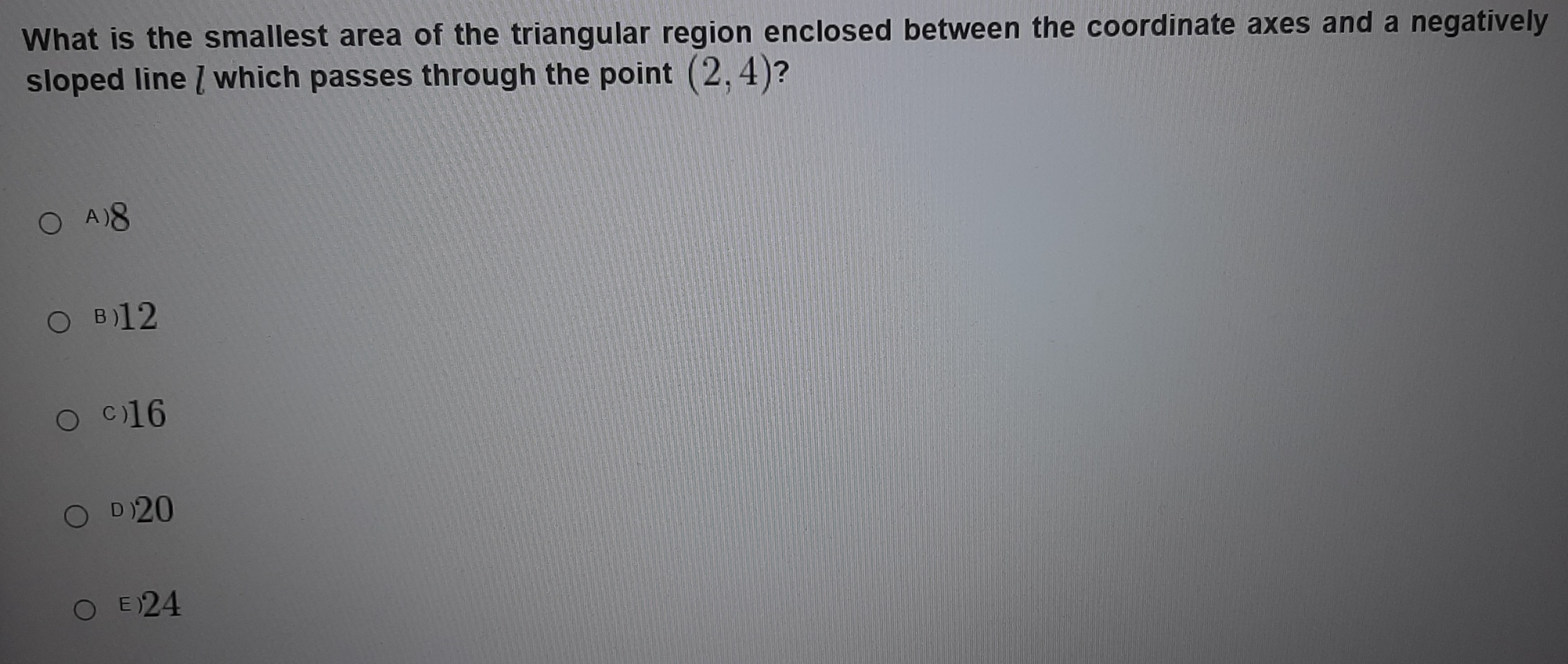 Solved What is the smallest area of the triangular region | Chegg.com