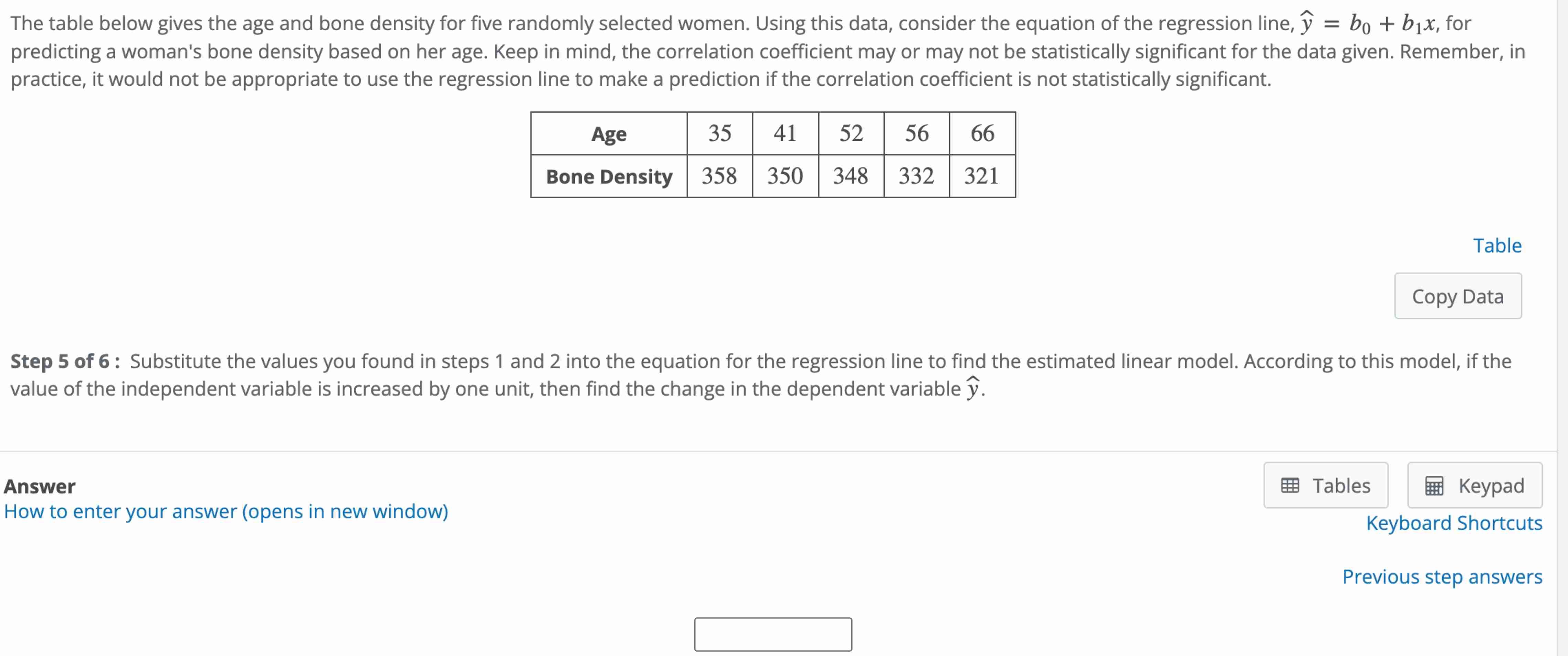 Solved Previous step answers: stimated slop bsub1= -1.156, | Chegg.com
