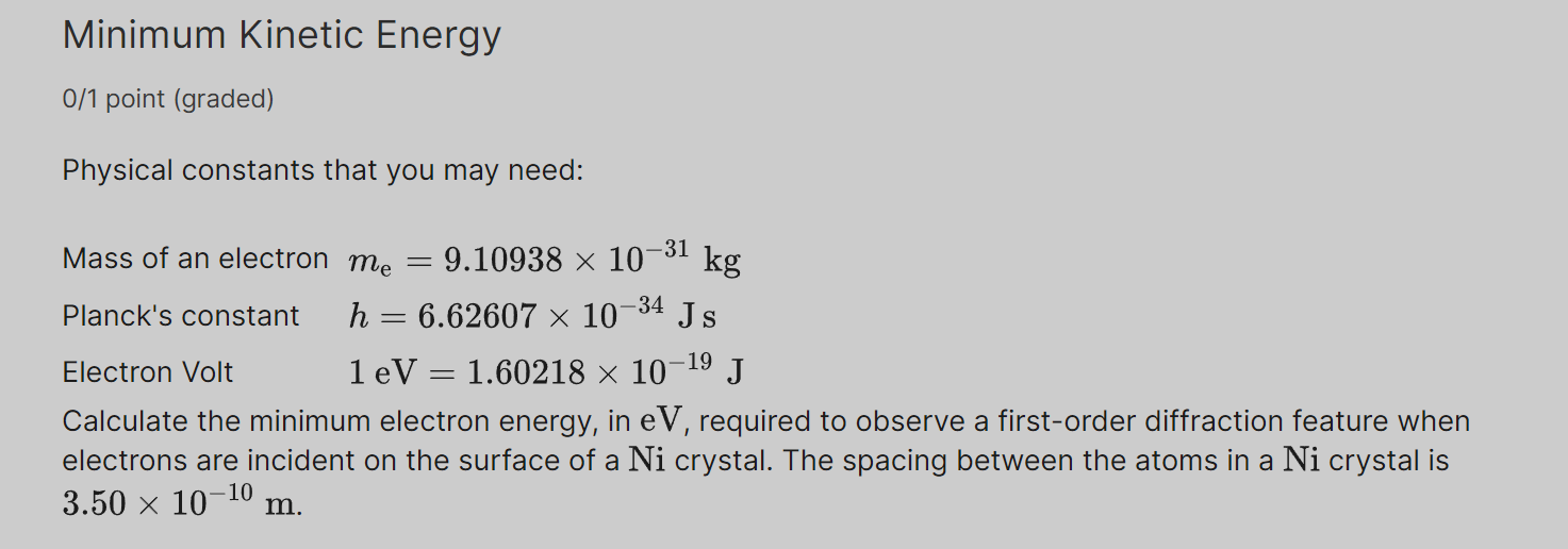 Solved Minimum Kinetic Energy01 ﻿point (graded)Physical | Chegg.com