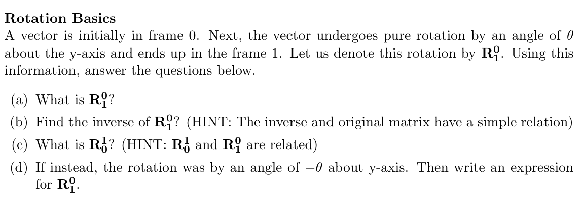 Rotation Basics (Use matlab to do the following)A | Chegg.com