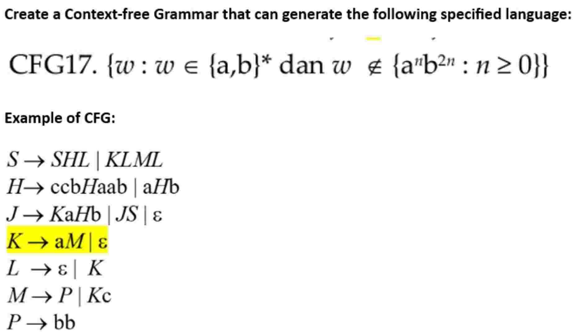 Create a Context-free Grammar that can generate the | Chegg.com