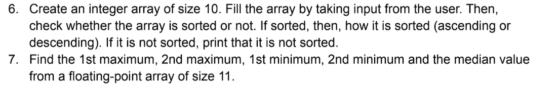 Solved 6. Create an integer array of size 10. Fill the array | Chegg.com