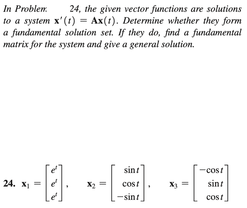 Solved In Problem 24 The Given Vector Functions Are