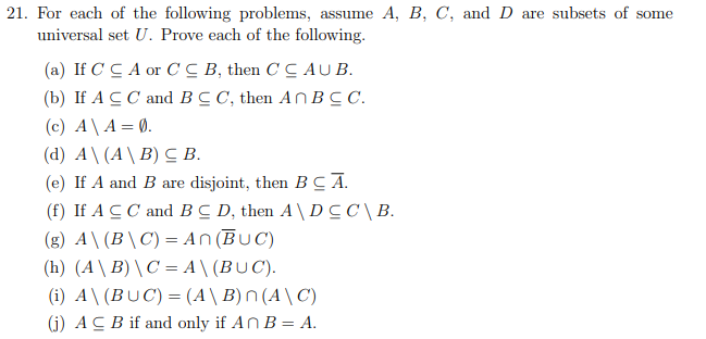 Solved 1. For each of the following problems, assume A,B,C, | Chegg.com