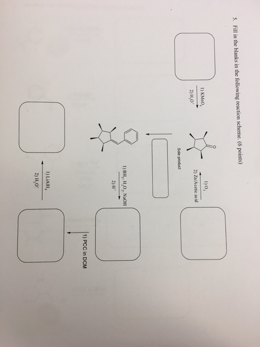 Solved Fill in the blanks in the following reaction scheme. | Chegg.com
