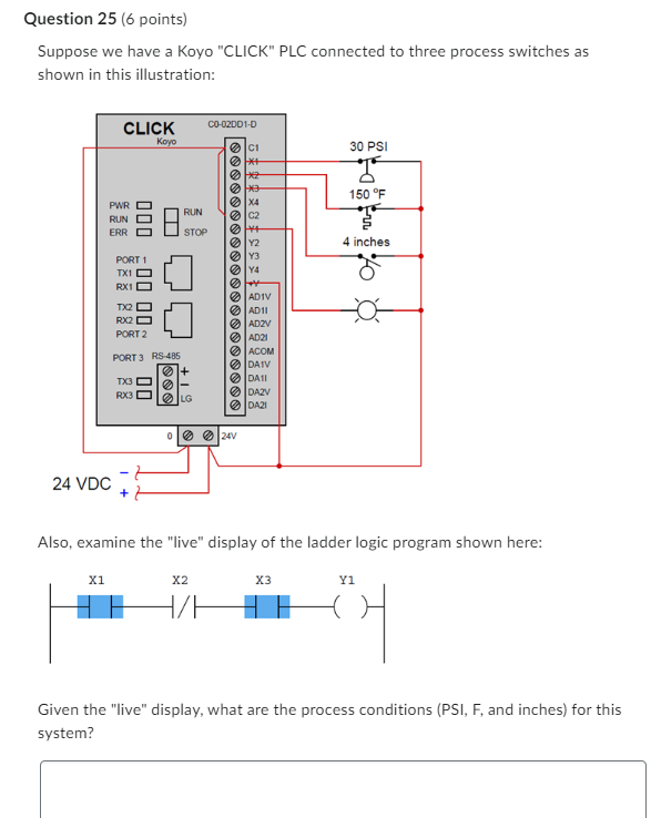 Solved Suppose We Have A Koyo Click Plc Connected To Three