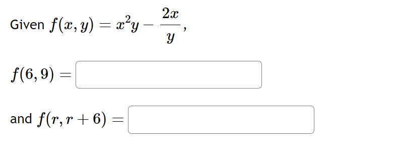 Solved nf(x,y)=x2y−y2x 9) f(r,r+6)= | Chegg.com
