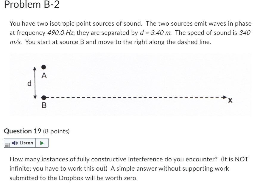 Solved Problem B-2 You have two isotropic point sources of | Chegg.com