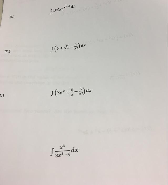 Solved Integration integral 100 xe^x^2 - 2 dx integral (5 | Chegg.com