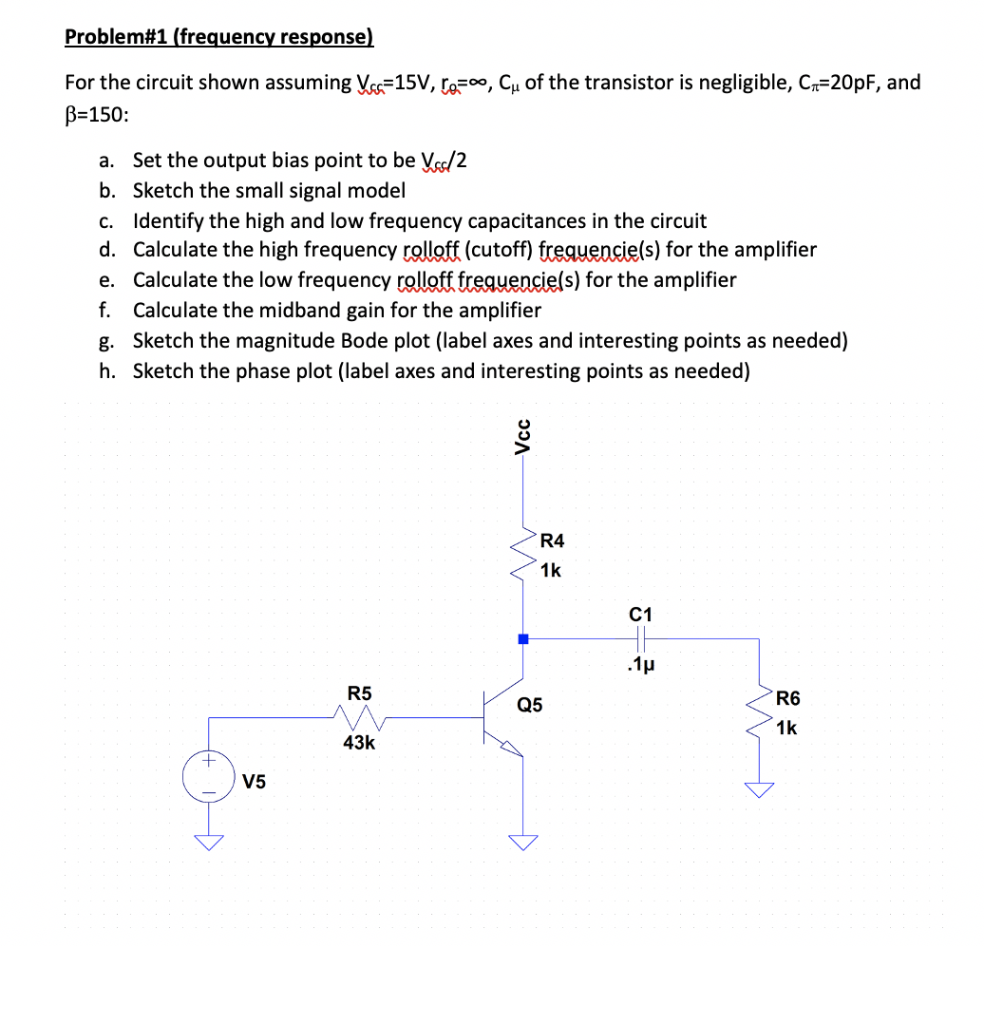 Solved Problem#1 (frequency response) For the circuit shown | Chegg.com