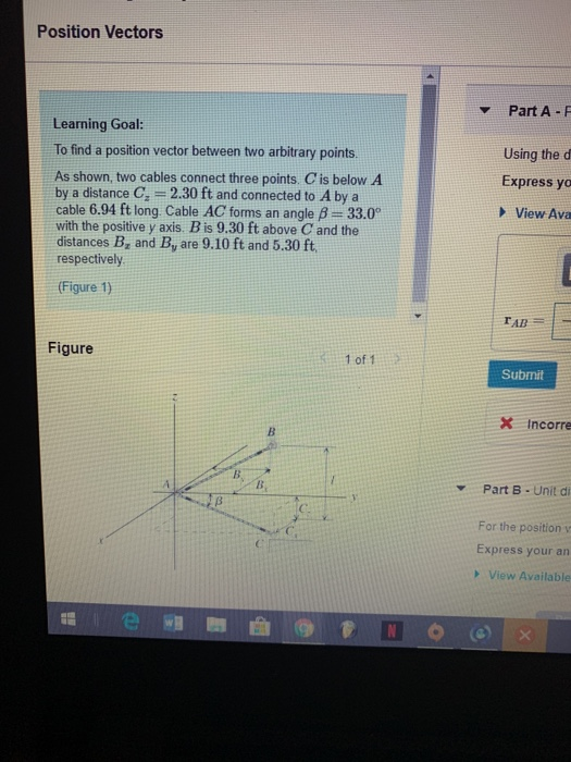 Solved Position Vectors Part A-F Learning Goal: To find a | Chegg.com