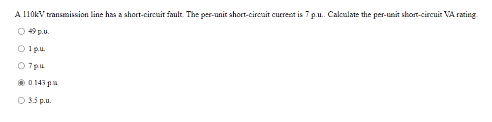 Solved A 110kV transmission line has a short-circuit fault. | Chegg.com