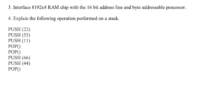 Solved 3. Interface 8192x4 RAM chip with the 16 bit address | Chegg.com