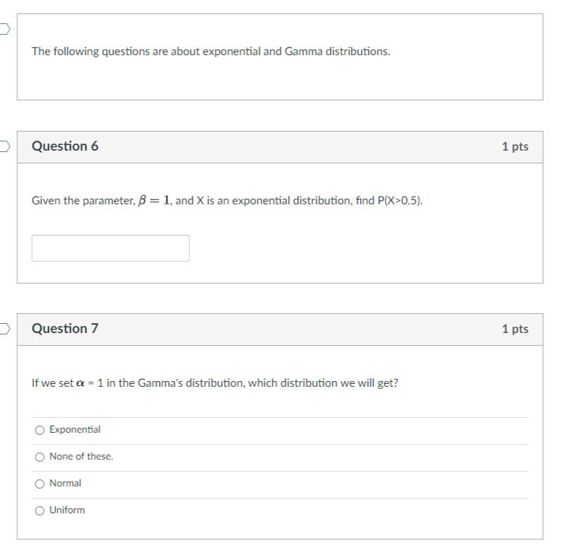 Solved The following questions are about exponential and | Chegg.com
