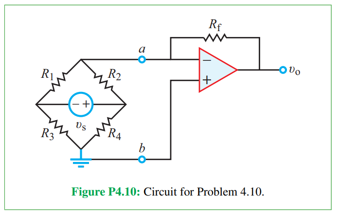 Solved Rf a Vo R1 R2 + + Us R3 R4 b Figure P4.10: Circuit | Chegg.com