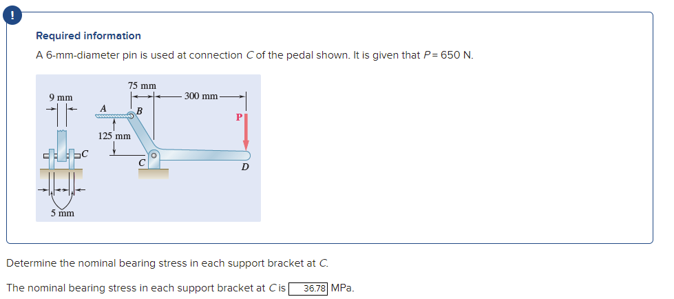 Solved Required information A 6-mm-diameter pin is used at | Chegg.com