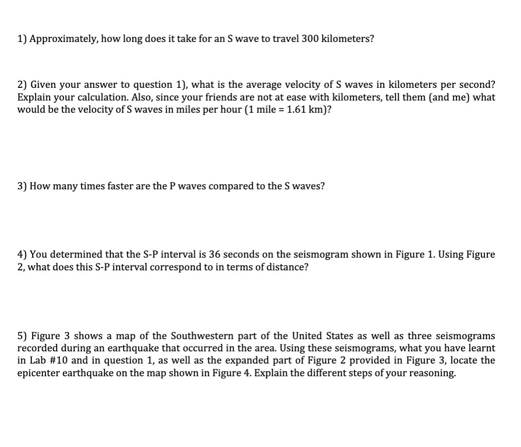 Solved Epicenter and magnitude of an Earthquake Part I: | Chegg.com