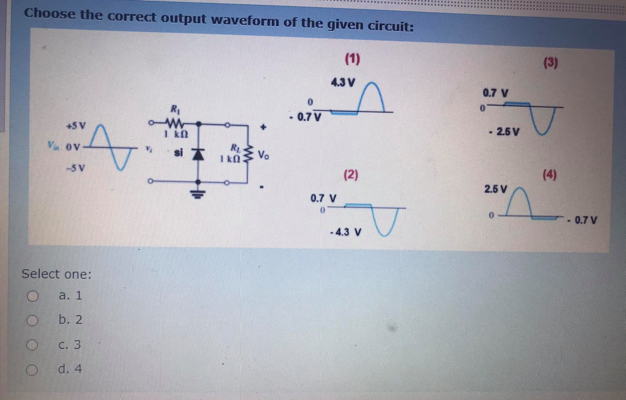 Solved BERT Choose the correct output waveform of the given | Chegg.com