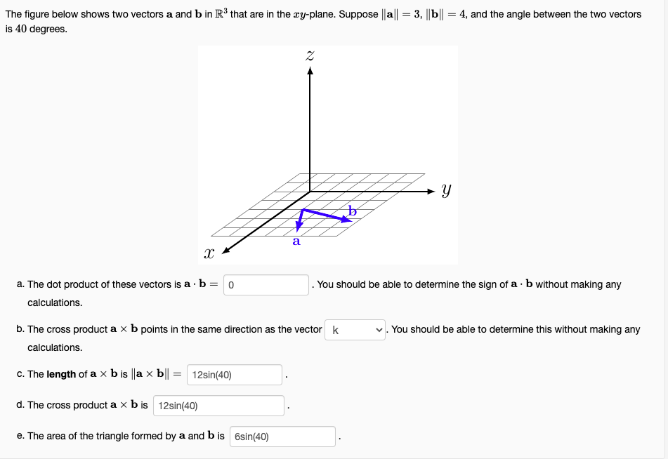 Solved The figure below shows two vectors a and b in R3 that | Chegg.com