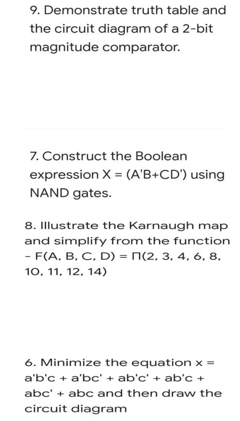 Solved 9. Demonstrate truth table and the circuit diagram of | Chegg.com