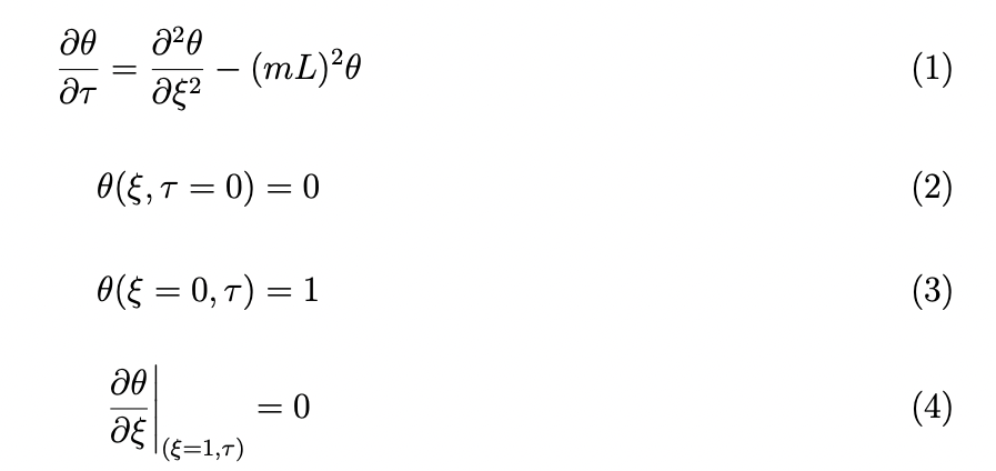 Solved θ= dimensionless temperature, τ = dimensionless time, | Chegg.com