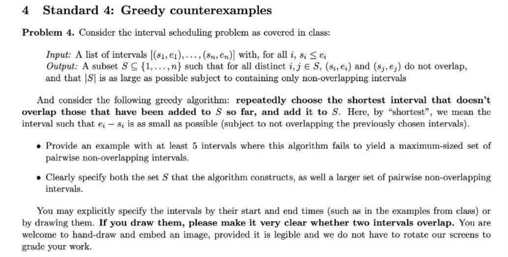 Solved 4 Standard 4: Greedy counterexamples Problem 4. | Chegg.com