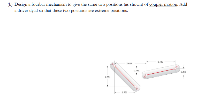 Solved Problem 2: (a) Design a fourbar mechanism to give the | Chegg.com