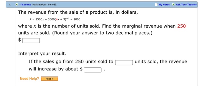 Solved The revenue from the sale of a product is, in | Chegg.com