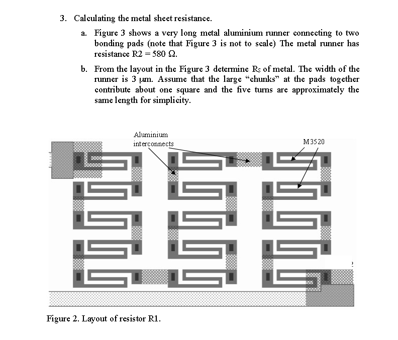 Solved 3. Calculating the metal sheet resistance. a. Figure | Chegg.com