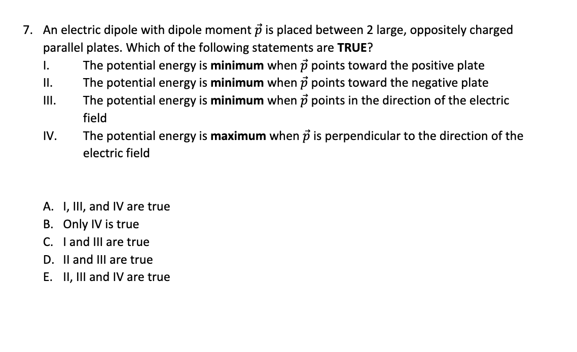 Solved 7. An electric dipole with dipole moment p is placed | Chegg.com