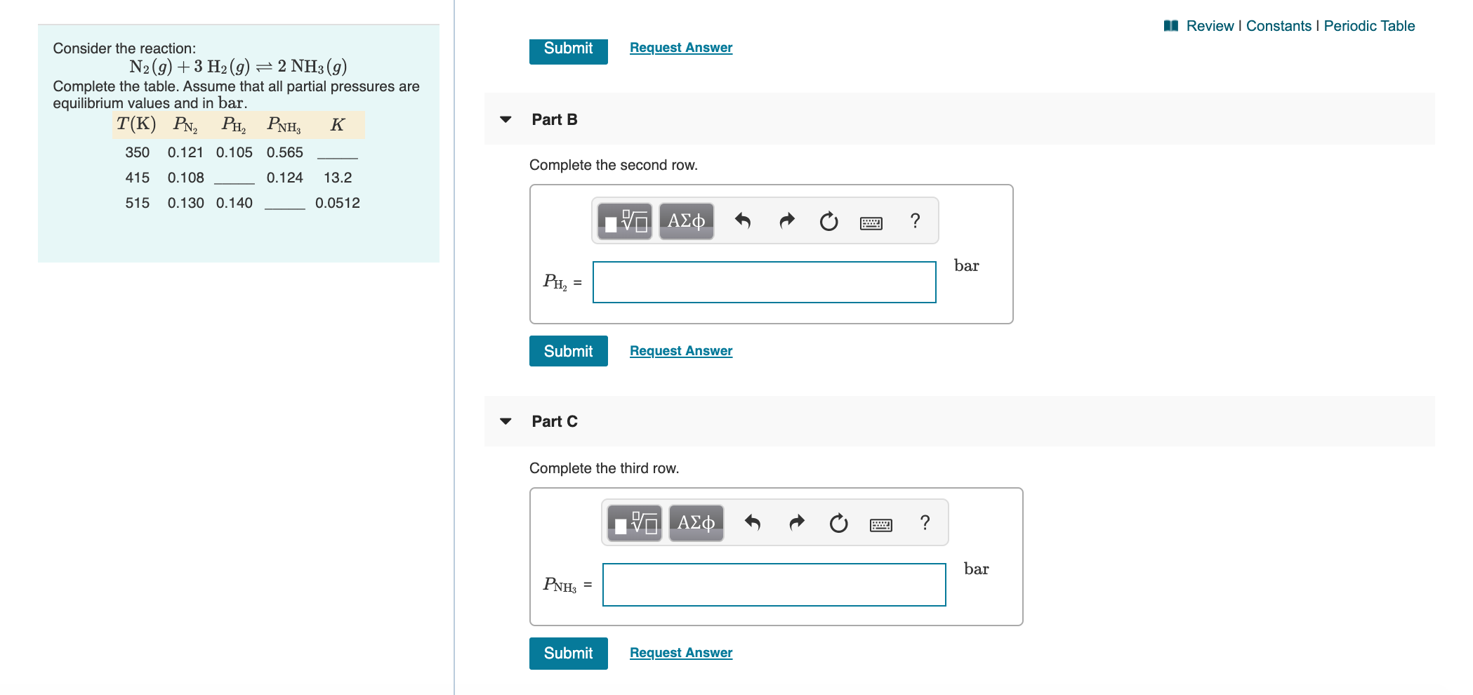 Solved A Review | Constants 1 Periodic Table Submit Request | Chegg.com