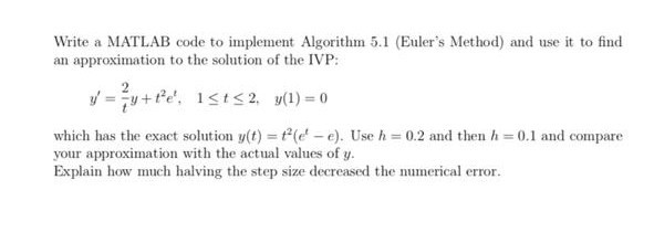 Solved Write A Matlab Code To Implement Algorithm 51 7738